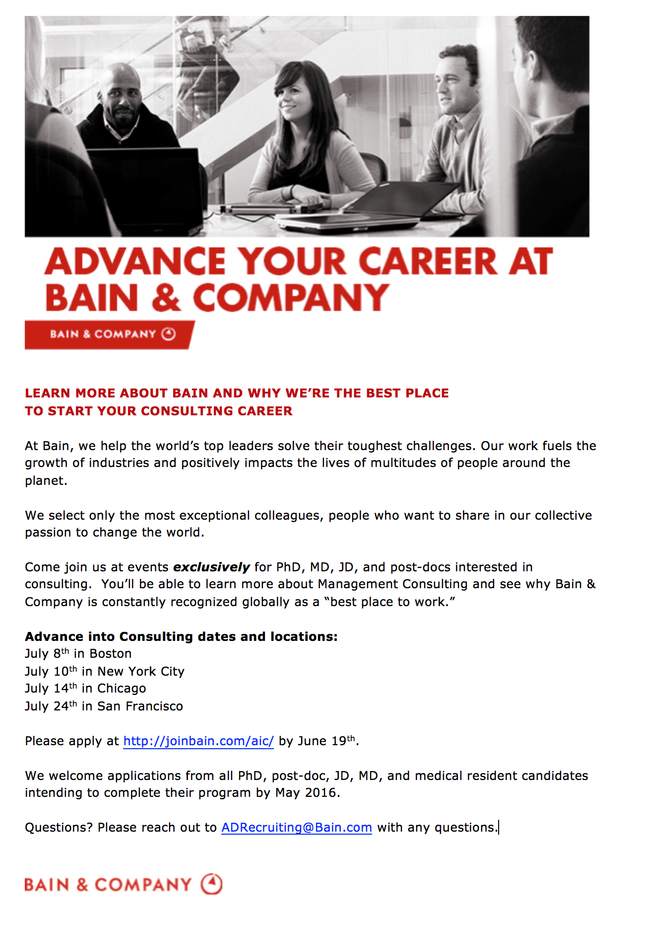 Bain's New ADC Bridging Program